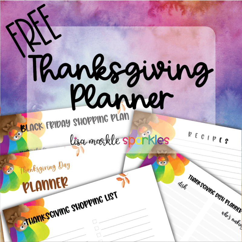 Free Thanksgiving Planner Printable - Lisa Markle Sparkles Clipart and ...