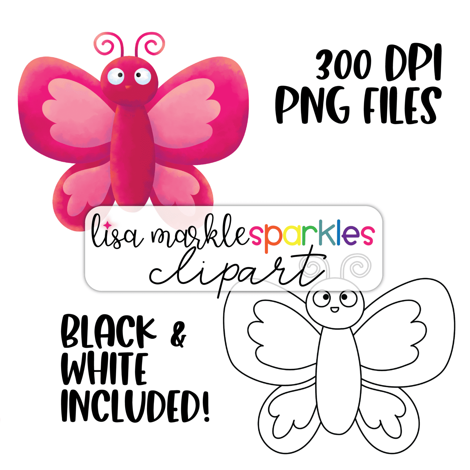 Watercolor Rainbow Butterfly Clipart for Spring - Lisa Markle Sparkles ...