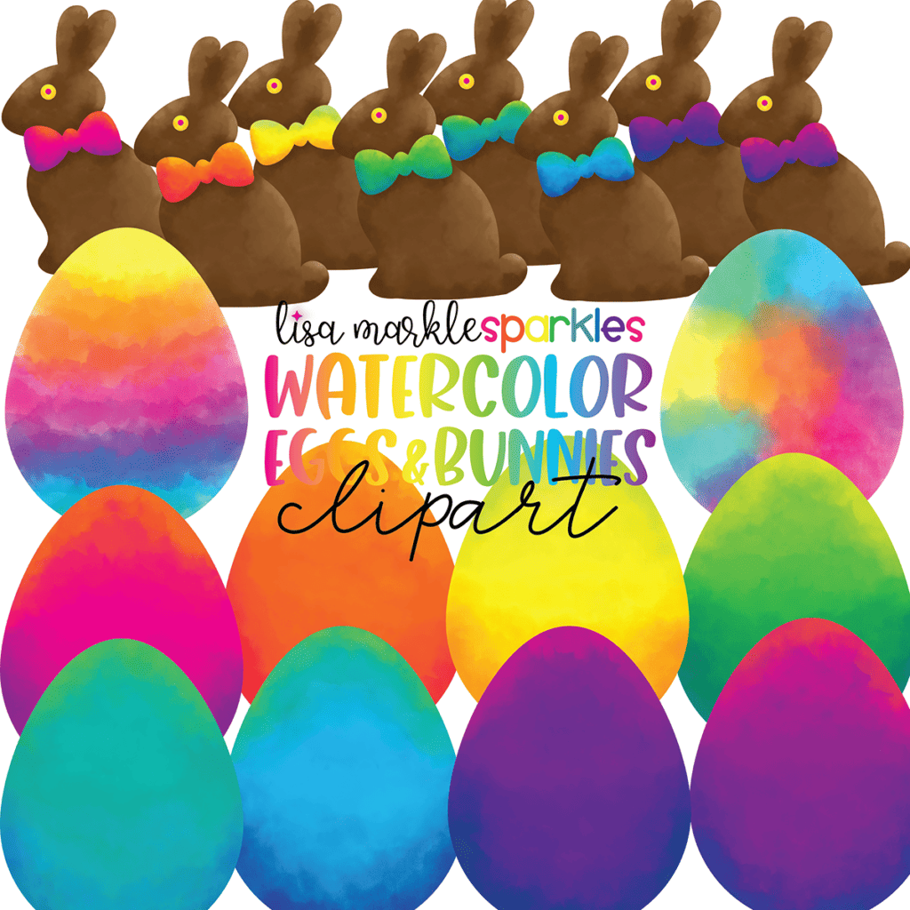 Watercolor Easter Chocolate Bunny and Egg Clipart - Lisa Markle ...