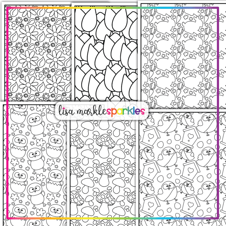 Free Spring Coloring Pages Printable - Lisa Markle Sparkles Clipart and ...