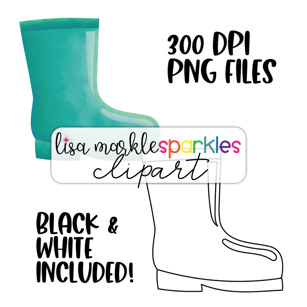 Watercolor Rainbow Spring Rain Boots Clipart - Lisa Markle Sparkles ...