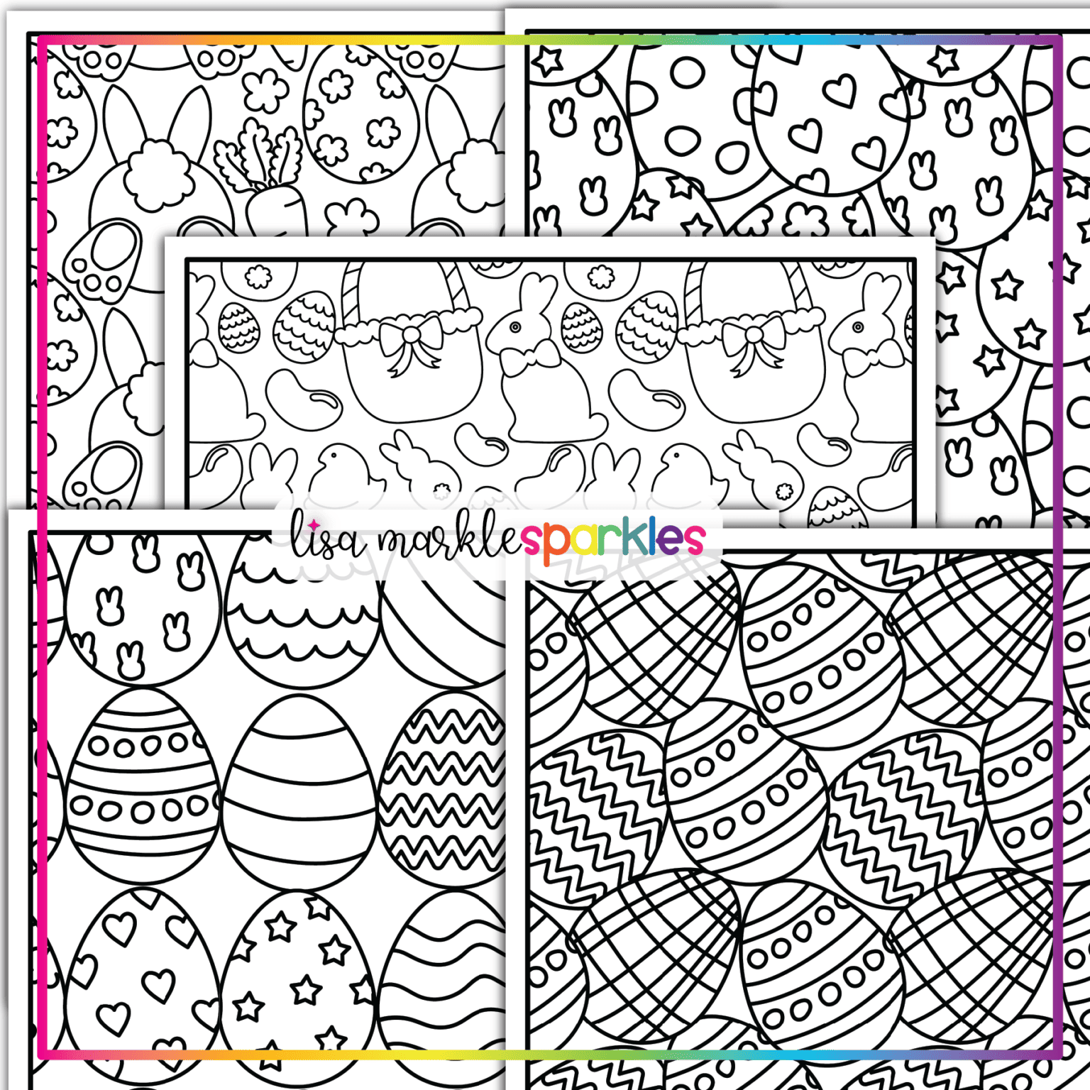 Free Printable Easter Coloring Pages - Lisa Markle Sparkles Clipart and ...