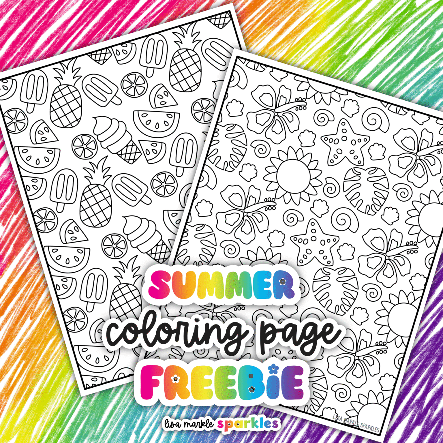 Free Summer Coloring Pages - Lisa Markle Sparkles Clipart and Graphic ...