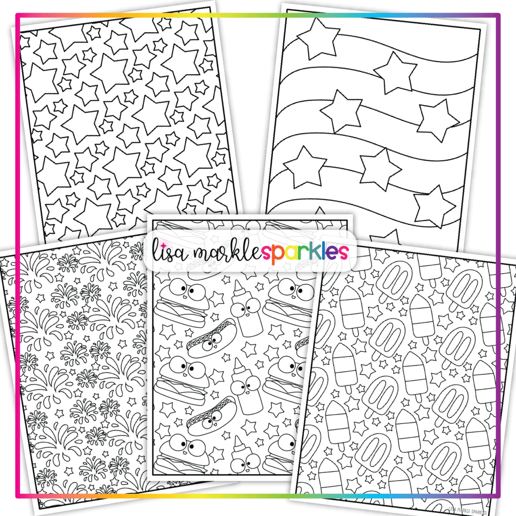 4th of July Patriotic Coloring Pages Printable PDF Activity - Lisa ...