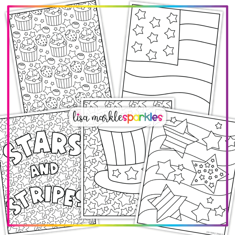 4th of July Patriotic Coloring Pages Printable PDF Activity - Lisa ...