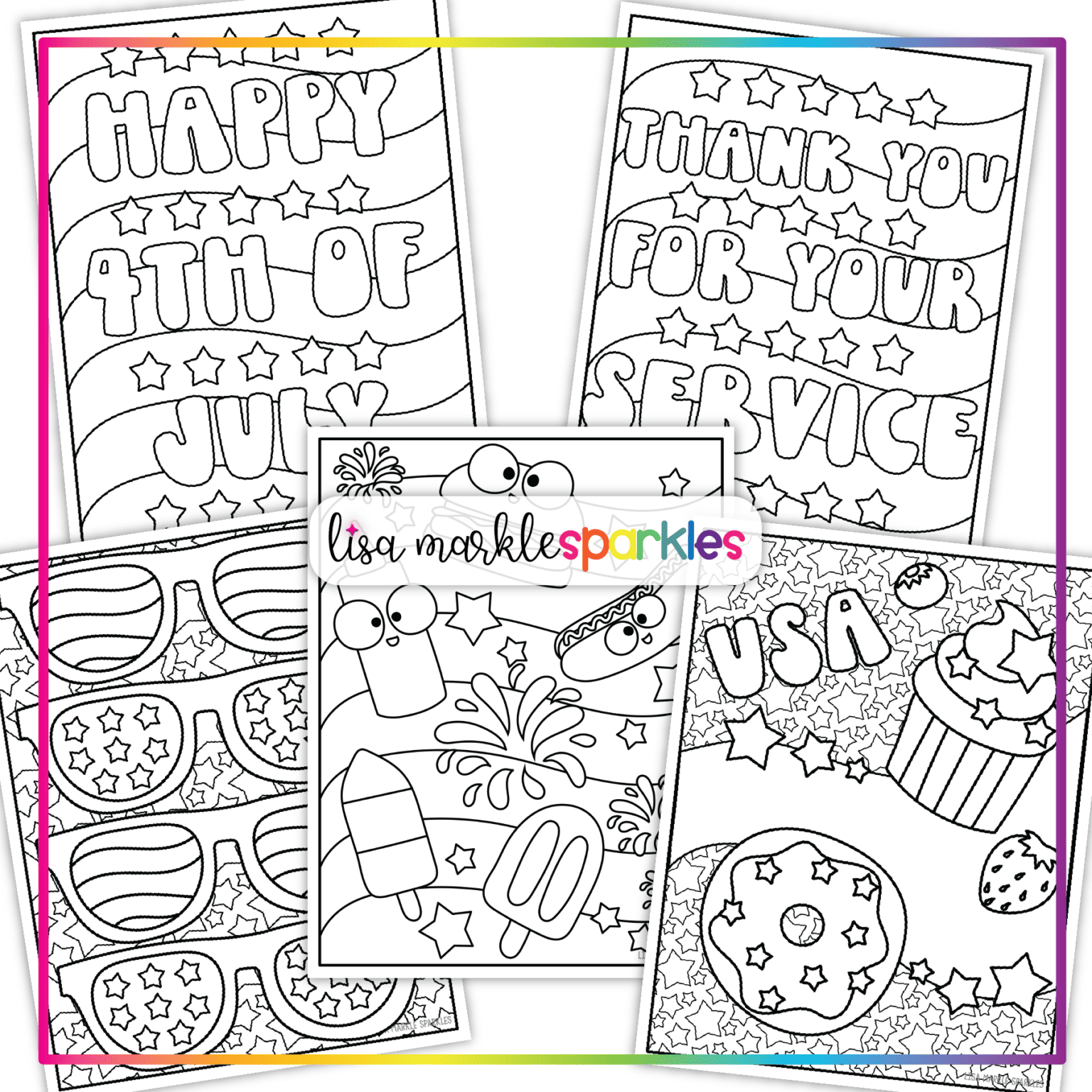 Free Patriotic 4th of July Coloring Pages - Lisa Markle Sparkles ...