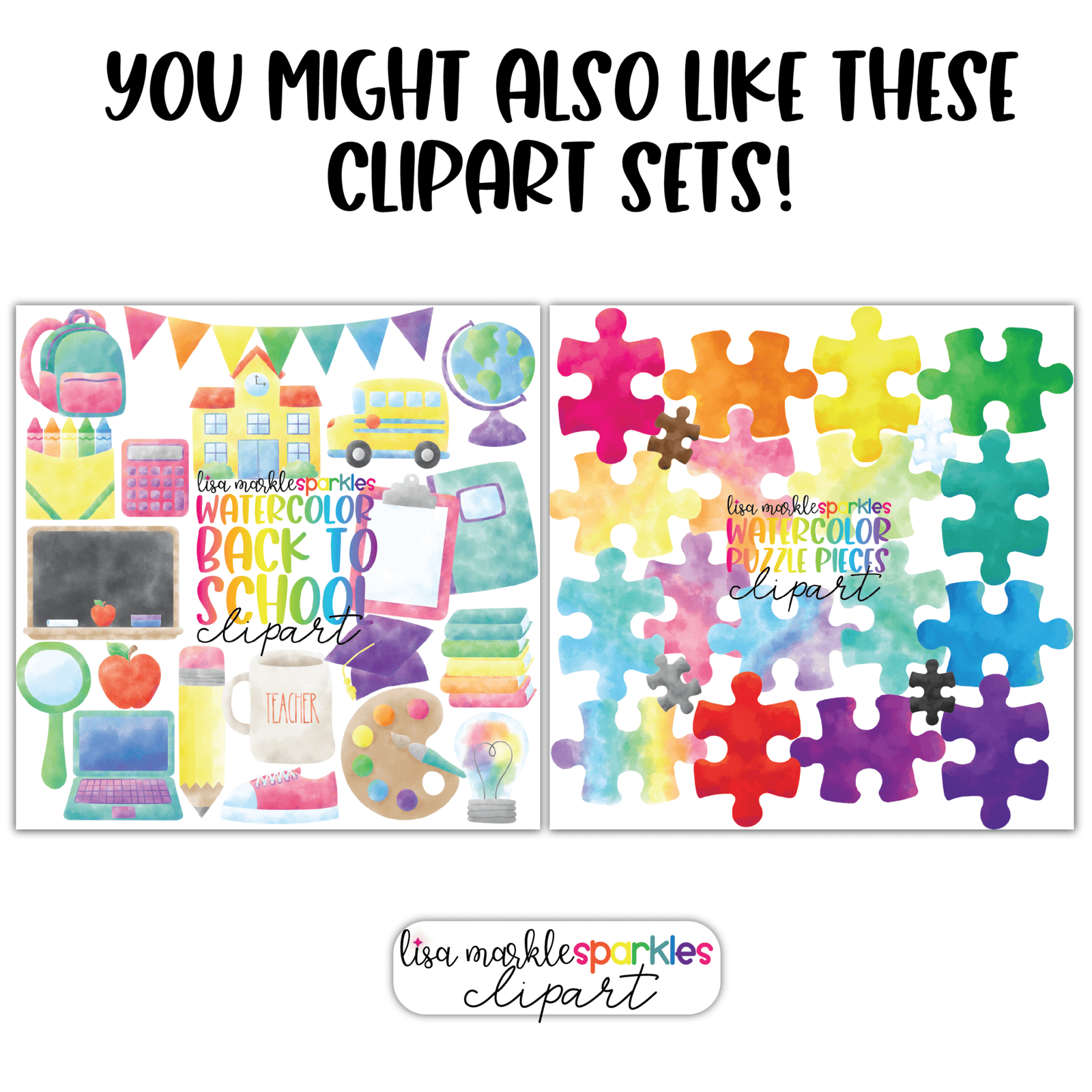 Watercolor Rainbow Rectangle Scallop Frame Border Clipart - Lisa Markle ...