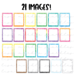 Watercolor Rainbow Rectangle Scallop Frame Border Clipart - Lisa Markle ...