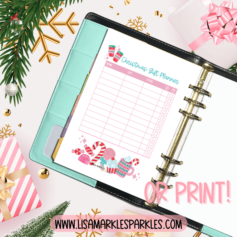 Free Christmas Gift List Planner Organizer Printable PDF - Lisa Markle ...