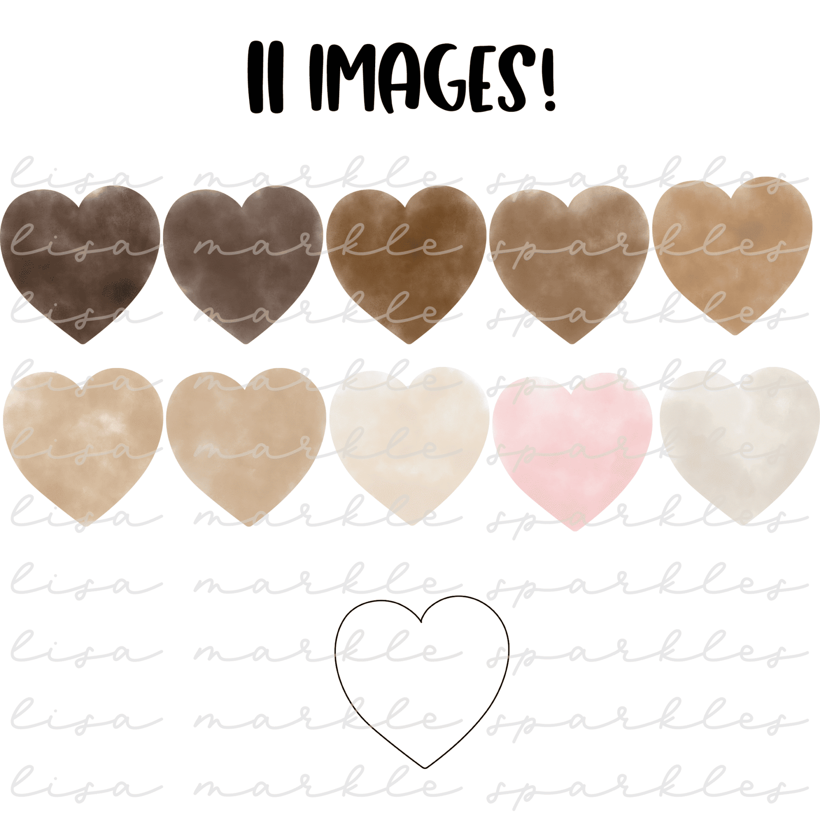 Watercolor Multicultural Skin Tone Heart Clipart - Lisa Markle Sparkles ...