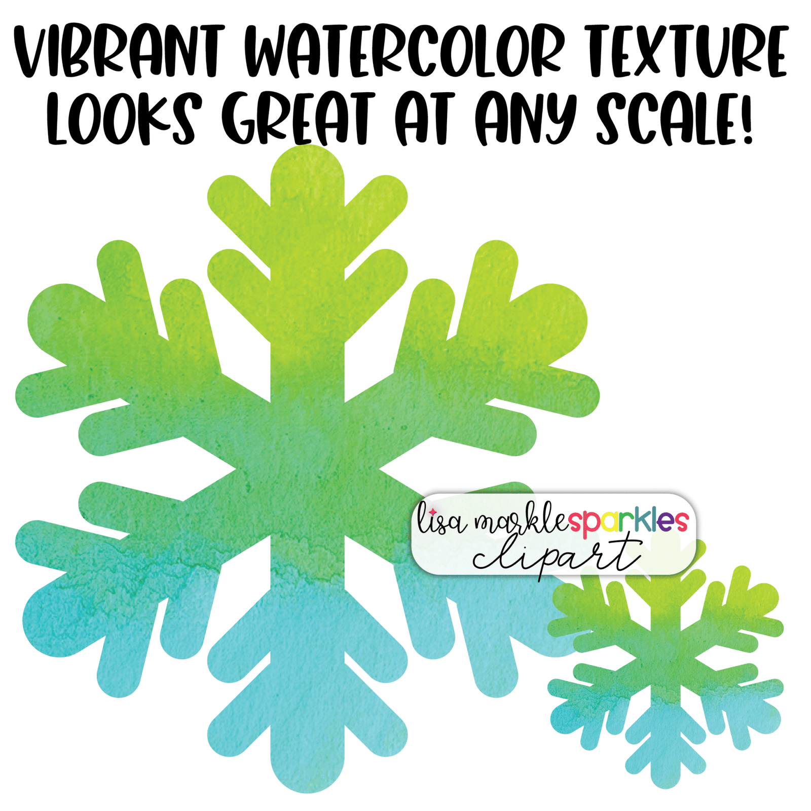 Watercolor Winter Snowflake Clipart - Lisa Markle Sparkles Clipart and ...