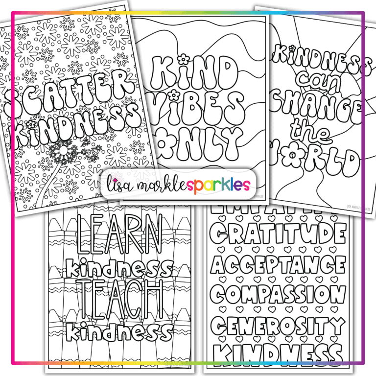 Kindness Coloring Pages Printable PDF Activity - Lisa Markle Sparkles ...