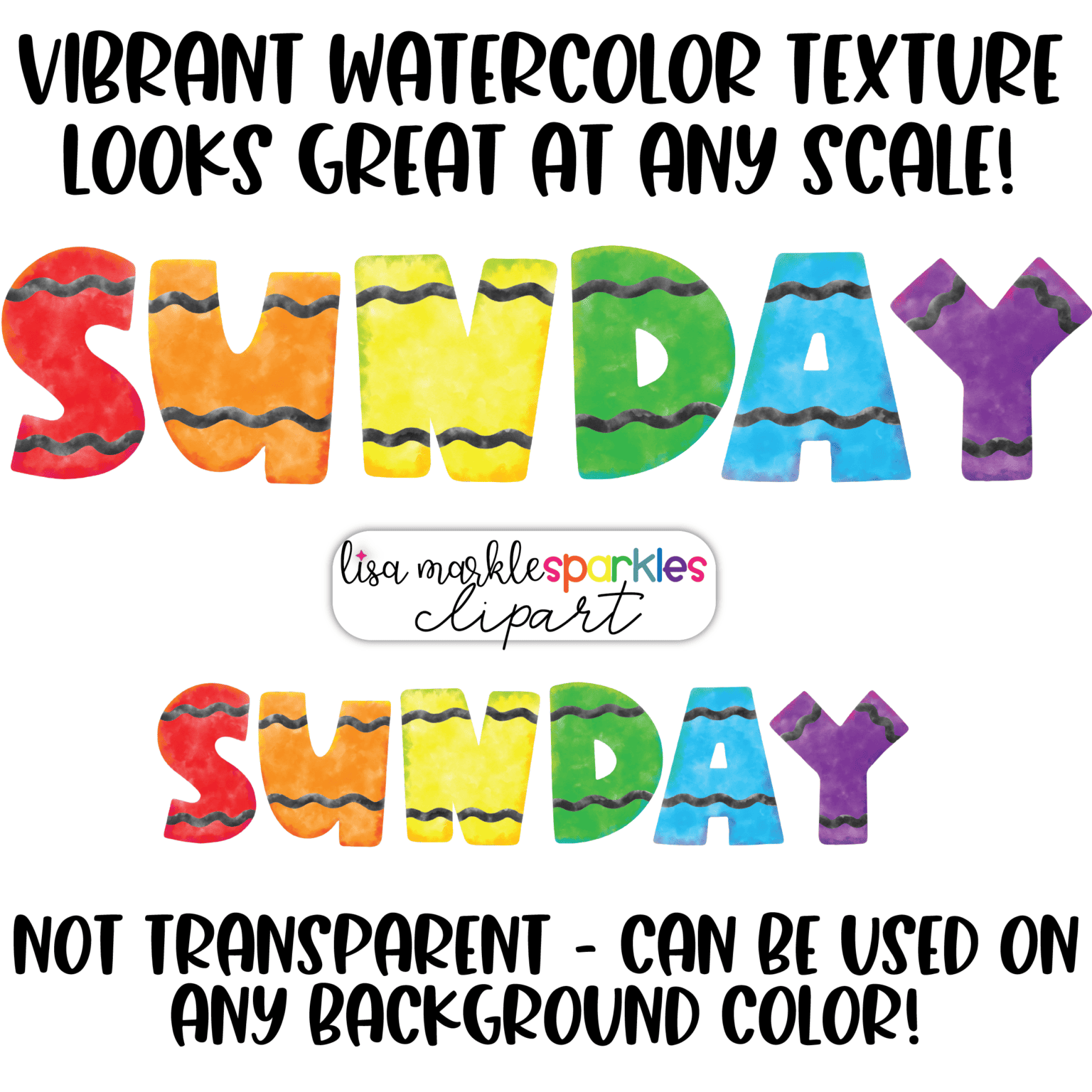 Watercolor Crayon Calendar Days of the Week Clipart - Lisa Markle ...