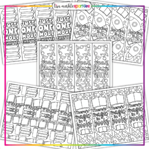 Reading Library Book Coloring Bookmarks Printable PDF - Lisa Markle ...