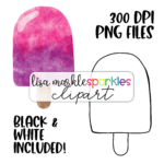 Watercolor Rainbow Popsicle Clipart - Lisa Markle Sparkles Clipart and ...