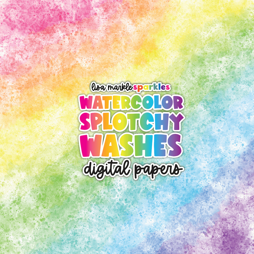 Watercolor Digital Paper Rainbow Splotchy - Lisa Markle Sparkles ...