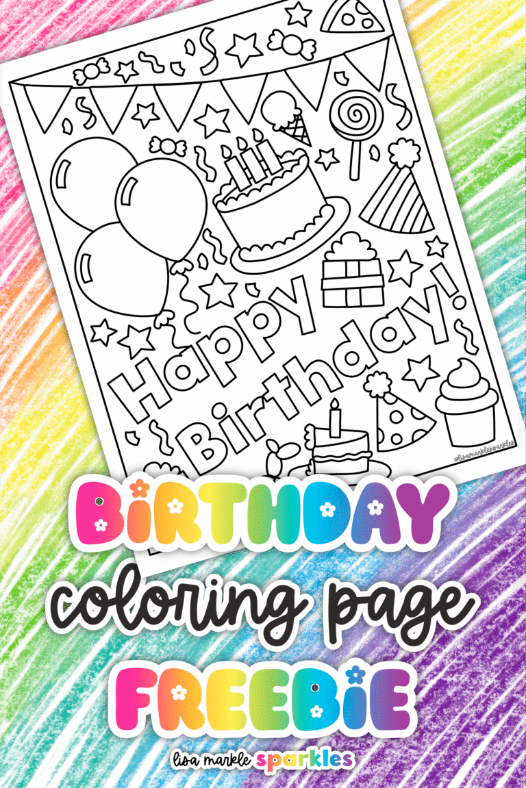 Birthday Coloring Page Free Printable - Lisa Markle Sparkles Coloring Pages