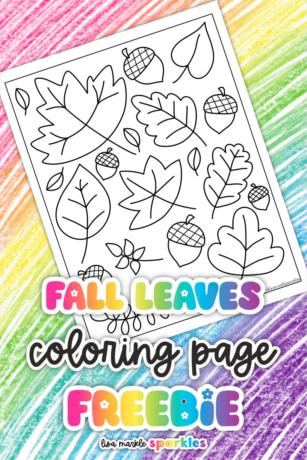 Fall Leaves Coloring Page - Lisa Markle Sparkles Clipart and Graphic Design