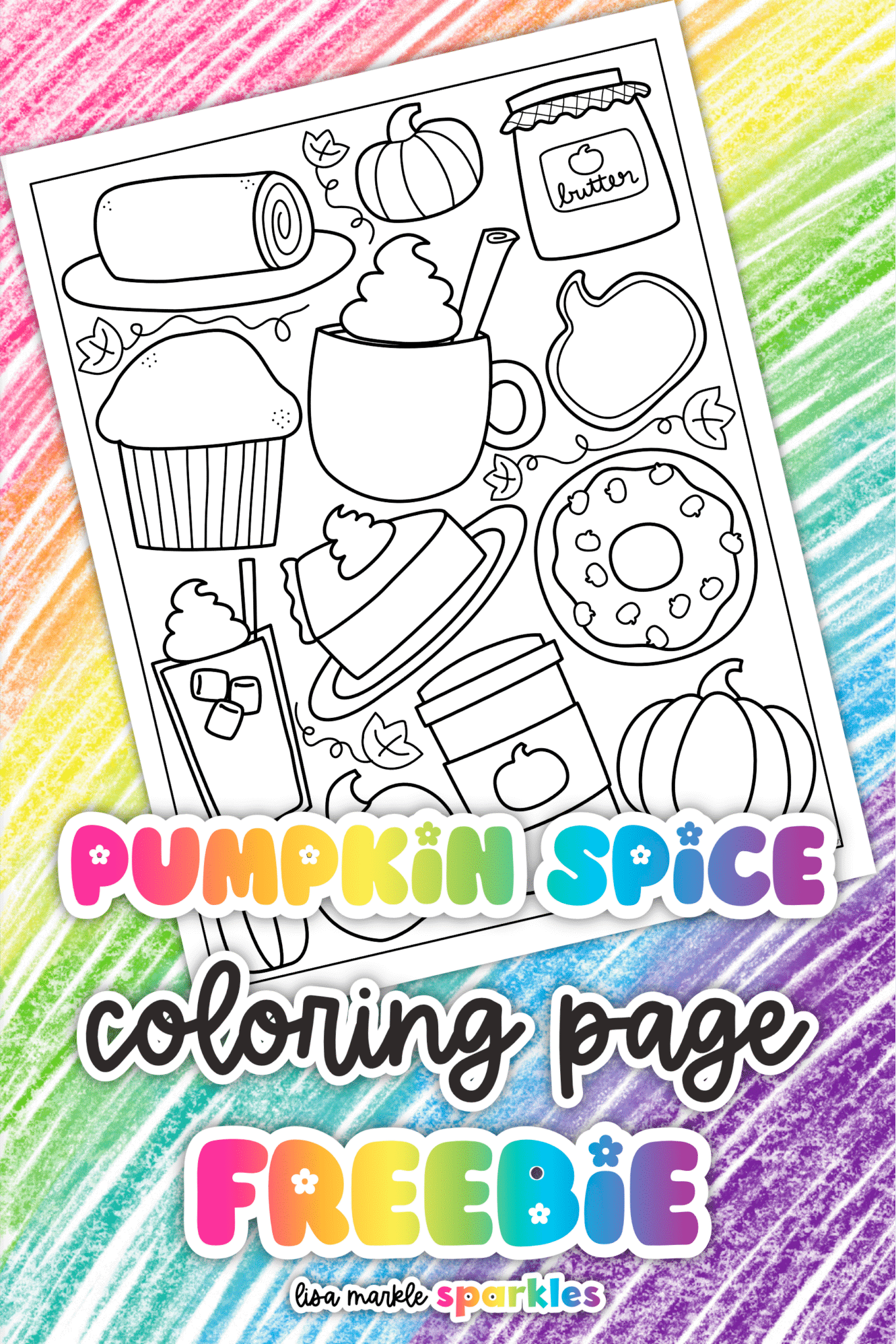 Pumpkin Spice Coloring Page - Lisa Markle Sparkles Clipart and Graphic ...