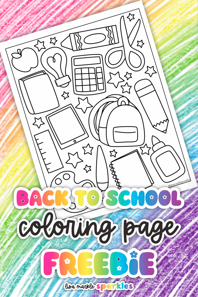Back to School Coloring Page - Lisa Markle Sparkles Clipart and Graphic ...