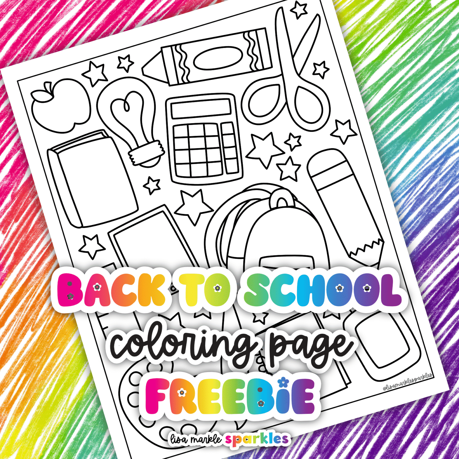 Back to School Coloring Page - Lisa Markle Sparkles Clipart and Graphic ...