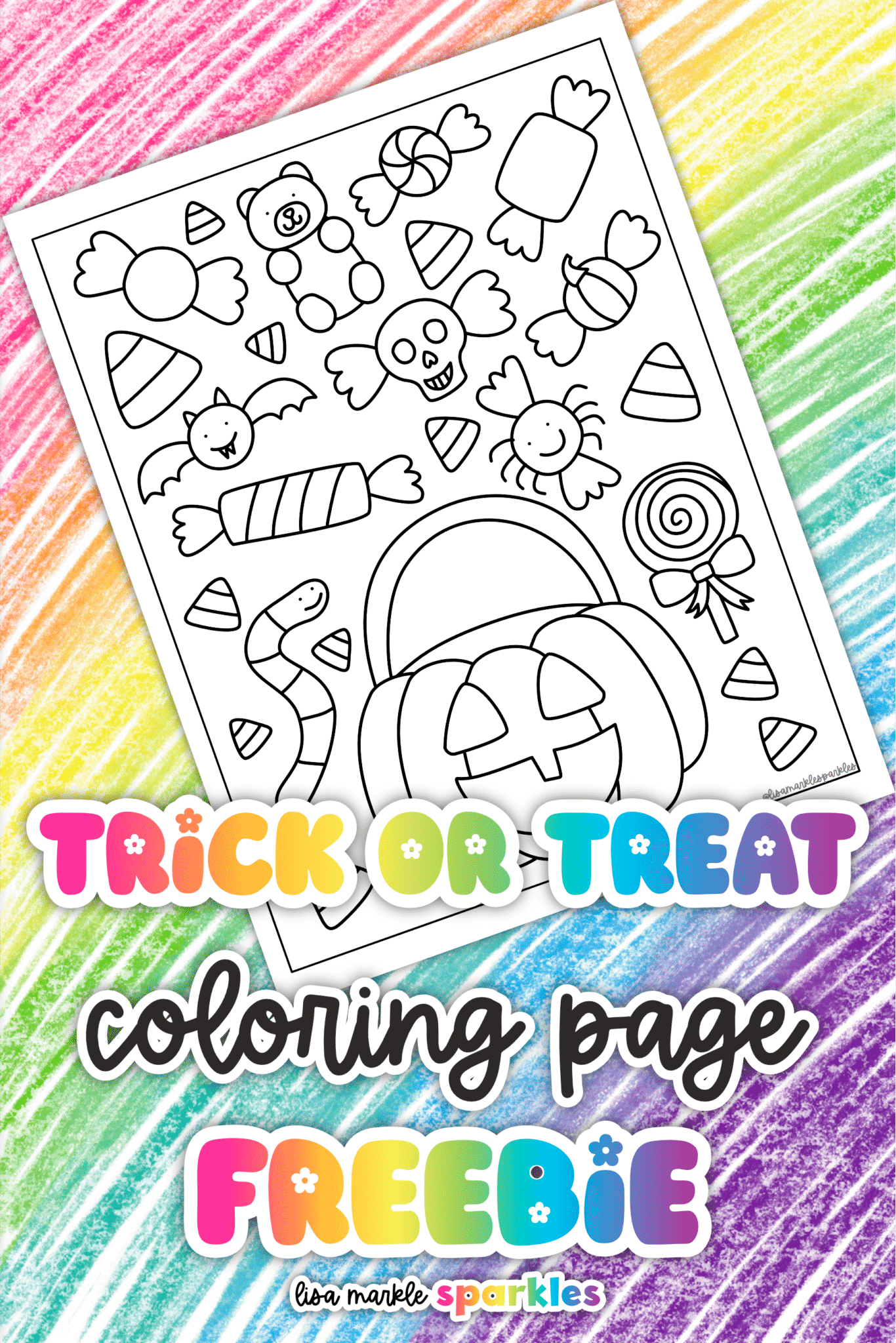 Halloween Candy Coloring Page - Lisa Markle Sparkles Clipart and ...
