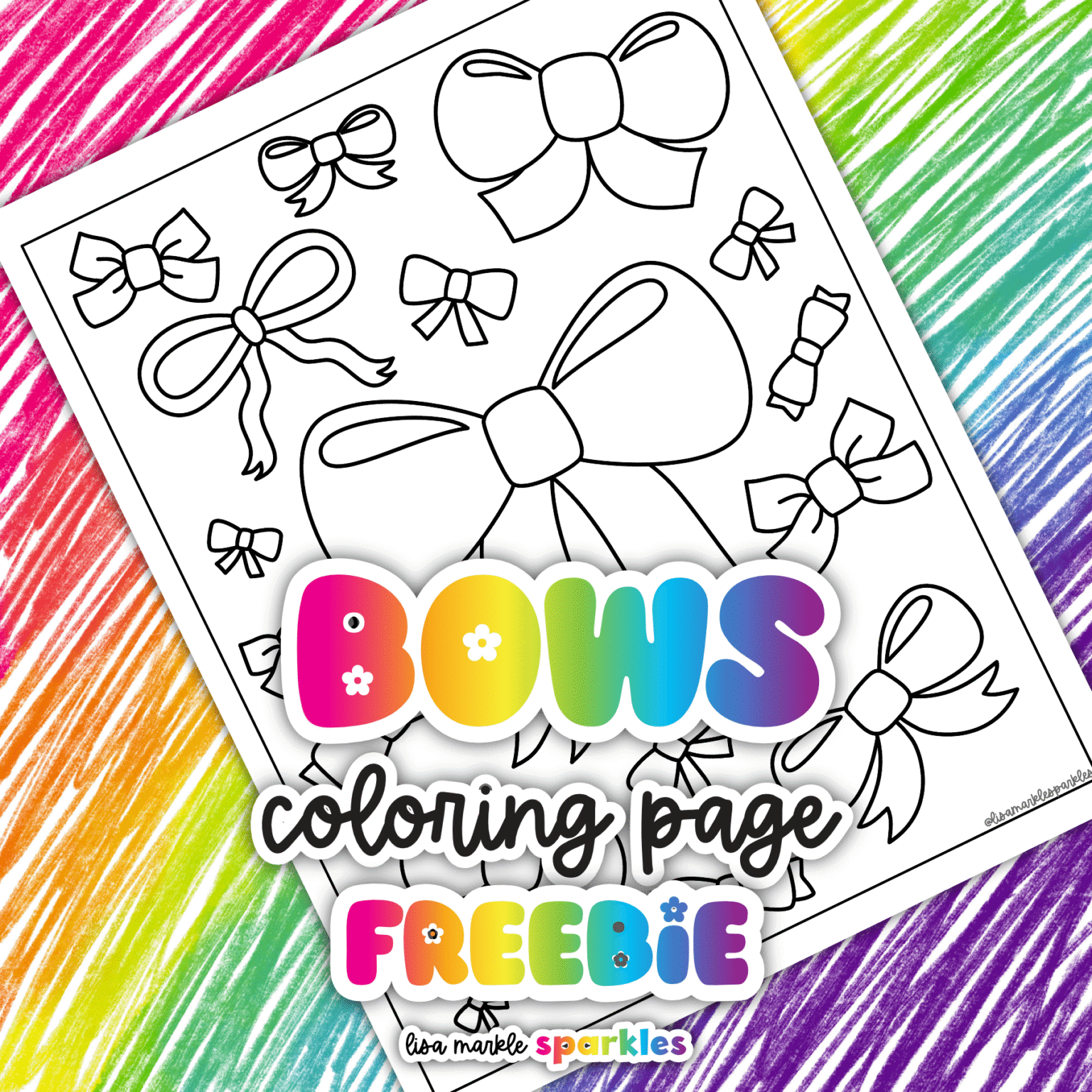Bows Coloring Page - Lisa Markle Sparkles Clipart and Graphic Design